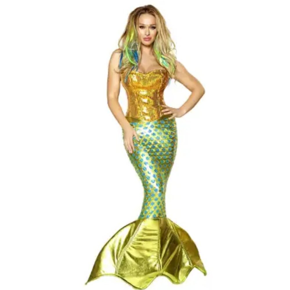 Roma Mermaid Metallic Green & Gold Siz Small Hallowee… - Gem